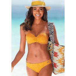 Buffalo Damen B&uuml;gel-Bandeau-Bikini &raquo;Romance&laquo; aus Strukturware gelb 34, Cup B