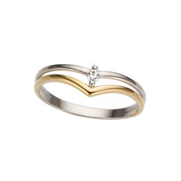 Firetti Damen Goldring &raquo;Schmuck Geschenk Gold 585, bicolor, zweifarbig, poliert&laquo; mit Brillant gold 17, 0,05 P2 = erkennbare Einschl&uuml;sse, Diamanten 