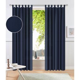 OTTO home Vorhang &raquo;Raja&laquo; Schlaufen 2 Stk. tlg. 2er-Set, Bestseller, einfarbig, modern, pflegeleichte Mikrofaser blau Polyester, Recyceltes Material 