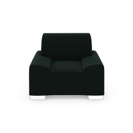 DOMO collection Sessel &raquo;Anzio&laquo; wahlweise mit Federkern gr&uuml;n Samtoptik, Mit Federkern, B/H/T: 114cm x 85cm x 93cm