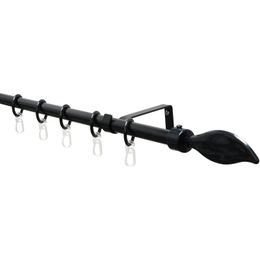Gardinia Gardinenstange &raquo;Set Metall&laquo; 1 l&auml;ufig-l&auml;ufig ausziehbar 1-Lauf schwarz Aluminium B/L: 240cm, 1 Stk., 1 l&auml;ufig