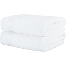 HAMMETEX Saunatuch &raquo; 2er Set extra gro&szlig;e Saunat&uuml;cher&laquo; 100% Baumwolle &ndash; Weich & Saugf&auml;hig &ndash; Luxuri&ouml;se Gro&szlig;e Spa-Badet&uuml;cher wei&szlig; Frottier, Baumwolle B/L