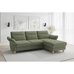 Sit & More sit&more Ecksofa &raquo;Pamela, L-Form, B:230 cm&laquo; mit Federkern 95% Polyester 5% Polyamid B/H/T: 230cm x 90cm x 164cm, Flachgewebe LINO, Recamiere rechts, 