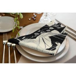 Adam Stoffserviette &raquo;Eden&laquo; GOTS organic,zertifiziert durch CERES 0242Made in Germany schwarz-wei&szlig; Obermaterial: 100% Baumwolle Bio-Baumwolle