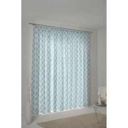 Adam Vorhang &raquo;Maroccan Shiraz&laquo; Kr&auml;uselband 1 Stk. tlg. aus 100% Bio-Baumwolle blau Jacquard, Baumwolle (Bio-Baumwolle) 145cm, Kr&auml;uselband, 145cm
