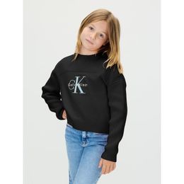 Calvin Klein Jeans M&auml;dchen Strickpullover &raquo;MONOLOGO CN SWEATER&laquo; f&uuml;r Kinder bis 16 Jahre, Logo-Stickerei schwarz 12 (152)