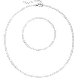 Firetti Damen Ketten und Armband Set &raquo;Multipack Schmuck Geschenk Armkette Halskette&laquo; (Set, 2 Stk. tlg.) facettierte Edelsteine silber Einheitsgr&ouml;&szlig;e