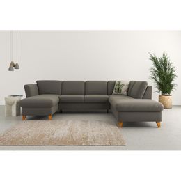 Home Affaire Wohnlandschaft &raquo;Trelleborg U-Form&laquo; Federkern-Polsterung, wahlweise mit Schlaffunktion und Stauraum braun 100% Polyester B/H/T: 307cm x 