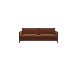 FLEXLUX 3-Sitzer &raquo;Fiore, super Sitzkomfort durch Kaltschaum im Sitz&laquo; schmale Armlehnen, F&uuml;&szlig;e Alu+schwarz braun 100% Polyester B/H/T: 214cm x 85cm x 