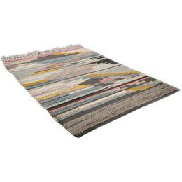 Theko Teppich &raquo;Nomadic 3912&laquo; rechteckig 7 mm H&ouml;he handgewebt, mit Fransen, ideal im Wohnzimmer & Schlafzimmer bunt Baumwolle, Wolle B : 140cm 1 Stk., 