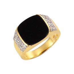 Firetti Herren Fingerring &raquo;Schmuck Geschenk Silber 925 Herrenring Siegelring Achat&laquo; mit Achat, Zirkonia (synth.) schwarz 19, Silber 925 (