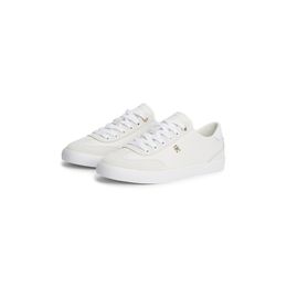 Tommy Hilfiger Damen Sneaker &raquo;TH CHIC LOW VULC&laquo; Freizeitschuh, Halbschuh, Schn&uuml;rschuh mit Ziern&auml;hten wei&szlig; 41