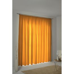 WIRTH Vorhang &raquo;Warnow&laquo; Kr&auml;uselband 1 Stk. tlg. 270 g/m2 gold Chenille, Polyacryl 200cm, Kr&auml;uselband, 172cm