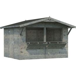 Palmako Ger&auml;tehaus &raquo;Marktstand Stella&laquo; grau grau Massivholz Einheitsgr&ouml;&szlig;e