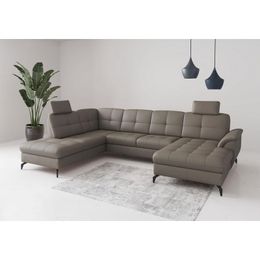 Sit & More sit&more Wohnlandschaft &raquo;Zora&laquo; B/H/T: 212cm, NaturLEDER ,mega-Recamiere rechts, ohne Bett,ohne Bettkasten