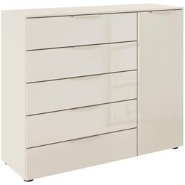 Rauch Schubkastenkommode &raquo;Kommode T&uuml;rkommode Sideboard Kombikommode FLIPP mit Glasfront&laquo; Breite 120 cm mit 2 Einlegeb&ouml;den, 1-t&uuml;rig mit 5 Schubladen 
