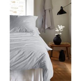 Irisette Bettw&auml;sche &raquo;Premium Satin Bettw&auml;sche Paris&laquo; 2 Stk. hochwertige Uni Premium Bettw&auml;sche mit Rei&szlig;verschluss, 100% Baumwolle grau Mako-Satin, Obermaterial