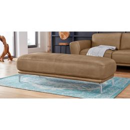 W.Schillig Hocker &raquo;montanaa&laquo; mit Metallf&uuml;&szlig;en in Silber matt, Breite 141 cm braun B/H/T: 141cm x 42cm x 61cm, Longlife Xtra-Leder Z69