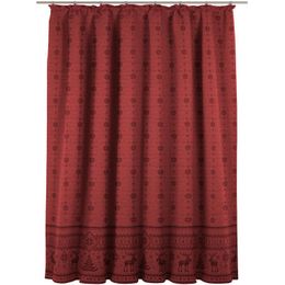 WIRTH Vorhang &raquo;Romo&laquo; Kr&auml;uselband 1 Stk. tlg. rot Jacquard, Baumwolle, Polyester 120cm, Kr&auml;uselband, 65cm
