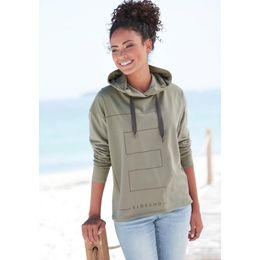 ELBSAND Damen Kapuzensweatshirt &raquo;Dea&laquo;,, Hoodie mit Logodruck vorne gr&uuml;n L (40)