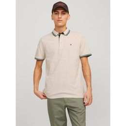 Jack & Jones Jack & Jones Herren Poloshirt &raquo;JJEPAULOS Poloshirt mit klassischem Kragen und figurbetonter Form&laquo; Logostickerei, modisch, schmal, Baumwolle, 