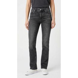 MAC Damen MAC Straight-Jeans &raquo;MACMELANIE&laquo; Sportives Naht-Detail am Tascheneingriff schwarz 48, L&auml;nge 30