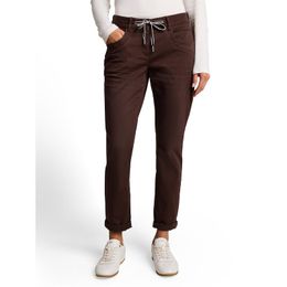 Tom Tailor Damen Tom Tailor 7/8-Hose &raquo;Tom Tailor Tapered&laquo; mit Bindeband am B&uuml;ndchen braun 38, L&auml;nge 28