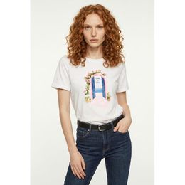V&eacute;ro Moda Vero Moda Damen Kurzarmshirt &raquo;VMSIANE SS TOP BOX JRS&laquo; Baumwolle, regular fit wei&szlig; XS