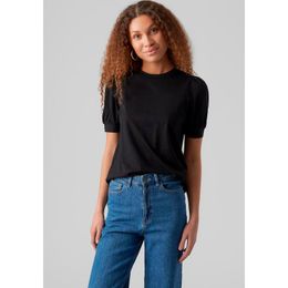 V&eacute;ro Moda Vero Moda Damen T-Shirt &raquo;VMKERRY 2/4 O-NECK TOP VMA JRS NOOS&laquo; mit Rundhalsausschnitt schwarz XS