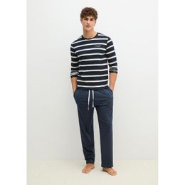 Marc O'Polo Marc O'polo Herren Marc O'Polo Schlafanzug &raquo;Mix N Match Cotton&laquo; 2 tlg. mit langen &Auml;rmeln, Rundhalsausschnitt und Streifen blau XL (58)