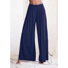 Lascana Damen Lascana Schlupfhose &raquo;Extra Weit&laquo; mit extraweit geschnittenen Beinen blau 32/34, N-Gr