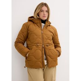 bonprix Damen bonprix Steppjacke &raquo;Steppjacke&laquo; mit Kapuze Casual Stil, Kurzparka mit Taillen-Kordelzug, hochwertige Steppung braun 52