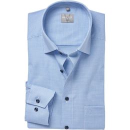 MARVELIS Herren MARVELIS Langarmhemd comfort fit, kariert, New-Kentkragen, b&uuml;gelfrei blau 41, N-Gr