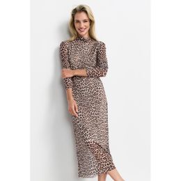 Richroyal Damen RICHROYAL Meshkleid Mit U-Boot-Ausschnitt braun XL, N-Gr