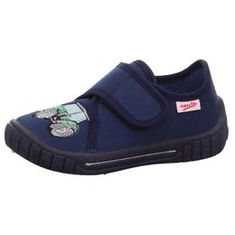Superfit Jungen Hausschuh &raquo;BILL, WMS: mittel&laquo; Kindergarten Schuh im Jeans-Look, Gr&ouml;&szlig;enschablone zum Download blau 29