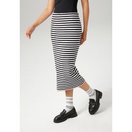 Aniston Casual Damen Aniston CASUAL Strickrock mit rotem Farbakzent am Saum bunt 36