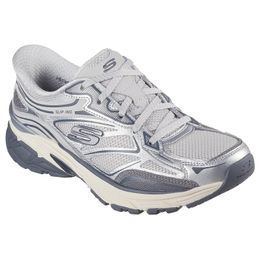 Skechers Damen Slip-On Sneaker &raquo;STAMINA SPORT&laquo; Retro Sneaker, Schn&uuml;rschuh mit Metallic-Bes&auml;tzen silber 39