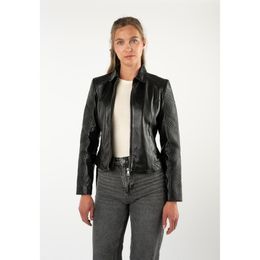 Mauritius Damen Lederjacke &raquo;MWNova SF&laquo; mit betonter &Auml;rmel- und Schulterpartie, Slim Fit schwarz XL (42) Trachtenmode