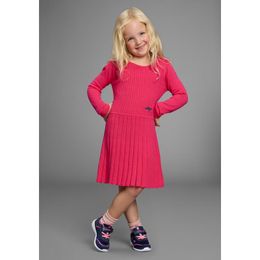 Kangaroos M&auml;dchen Kangaroos Strickkleid &raquo;Strickkleid mit Faltenrock&laquo; Niedliches Strickkleid mit Zopfmuster f&uuml;r kleine M&auml;dchen rosa 128/134, N-Gr