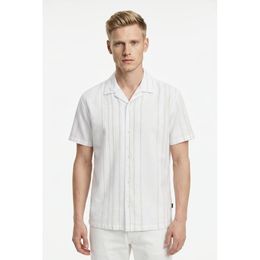 Jack & Jones Jack & Jones Herren Kurzarmhemd &raquo;JPRBLARIVER LINEN BL. DOBBY SS SHIRT SN&laquo; mit Resort Kragen wei&szlig; XXL, N-Gr