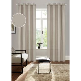 Bruno Banani Vorhang &raquo;Lagan&laquo; &Ouml;sen 2 Stk. tlg. 2-er Set, gewebt, Microfaser, versch. Gr&ouml;&szlig;en, einfarbig, Bestseller grau Polyester, Polyester 145cm, &Ouml;sen, 140cm