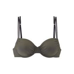 s.Oliver Damen s.Oliver B&uuml;gel-Bikini-Top &raquo;Yella&laquo; mit kontrastfarbenen Details gr&uuml;n 42, Cup E