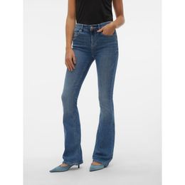 V&eacute;ro Moda Vero Moda Damen Bootcut-Jeans &raquo;VMFLASH MR FLARED JEANS LI347 GA NOOS&laquo; Baumwollmischung mit Stretch, regular waist, bootcut fit blau XS (34), L&auml;nge 30