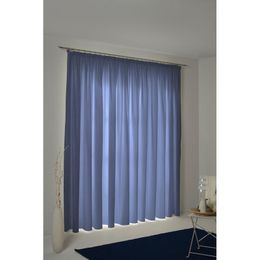 Adam Vorhang &raquo;Uni Collection&laquo; Kr&auml;uselband 1 Stk. tlg. aus 100% Bio-Baumwolle, Vorhang nach Wunschma&szlig; blau Baumwolle (Bio-Baumwolle) 145cm, Kr&auml;uselband, 