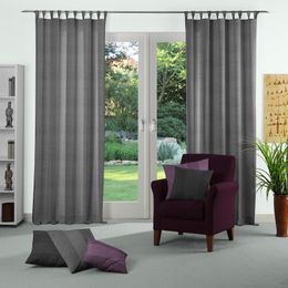 WIRTH Vorhang &raquo;Niederau&laquo; Schlaufen 1 Stk. tlg. grau Jacquard, Polyacryl, Polyester 145cm, Schlaufen, 132cm