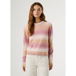Pepe Jeans Damen Strickpullover &raquo;COLOMBE CREW&laquo; mit geripptem Rundhals grau XL