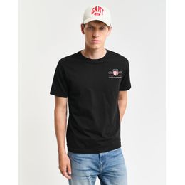Gant Herren T-Shirt &raquo;REG ARCHIVE SHIELD EMB SS T-SHIRT&laquo; von dem Archiv aus den 1980er-Jahren inspiriert schwarz XL
