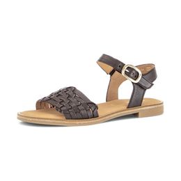 Gabor Damen Riemchensandale , Blockabsatz, Sommerschuh, Sandalette mit Bandage in Flechtoptik braun 37