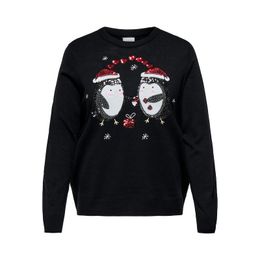 Only Carmakoma Damen Only CARMAKOMA Weihnachtspullover &raquo;CARXMAS SHINE LS ONECK KNT&laquo; Ugly Sweater schwarz M
