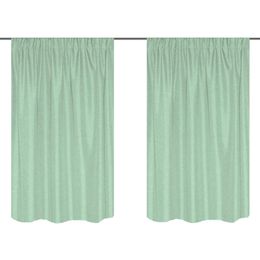 Vorhang &raquo;MAITE&laquo; Multifunktionsband 2 Stk. tlg. gr&uuml;n Polyester 145cm, Multifunktionsband, 135cm